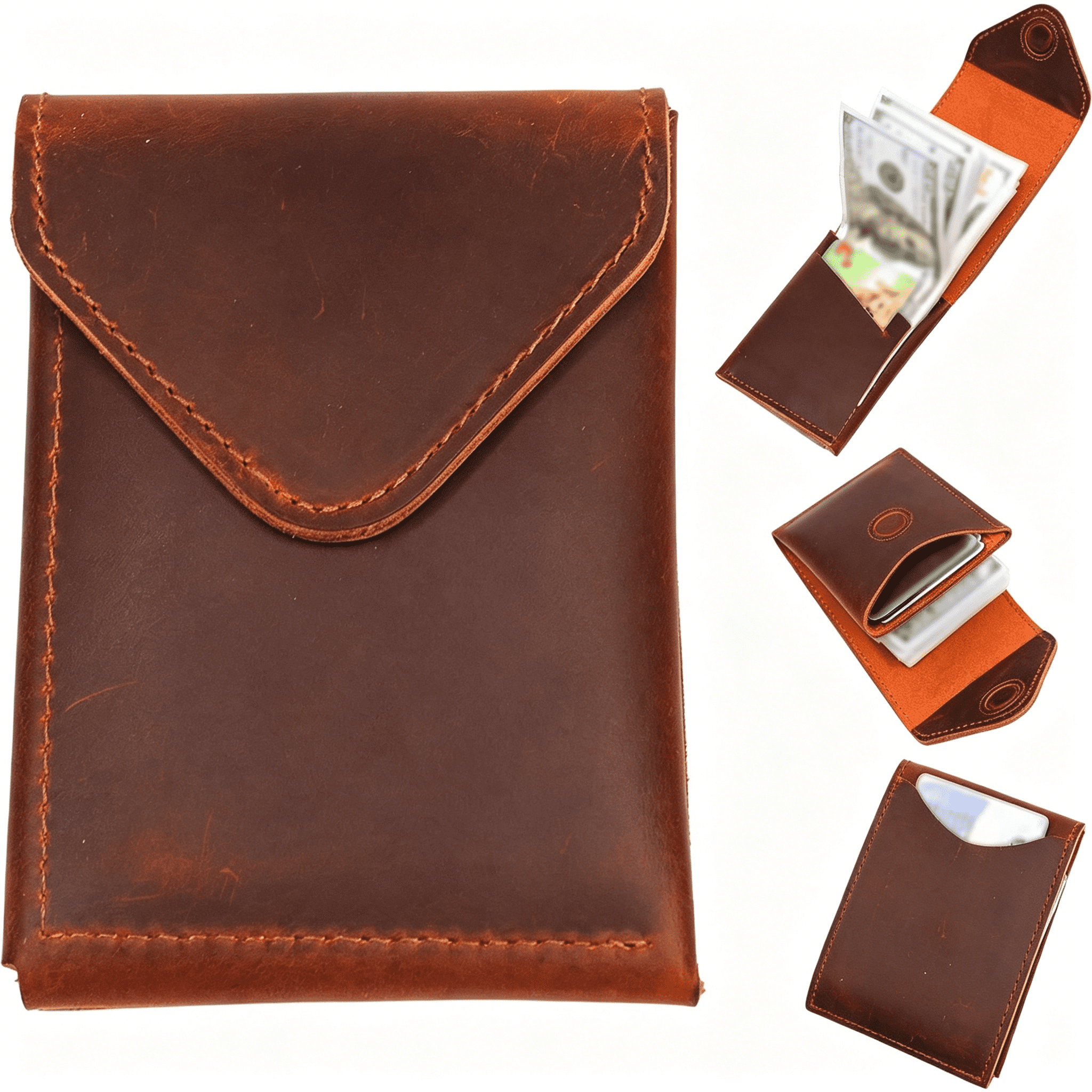 GASTROPOD Slim Cash Wallet for Men-Minimalist Card Holder-Flap Magnetic ...