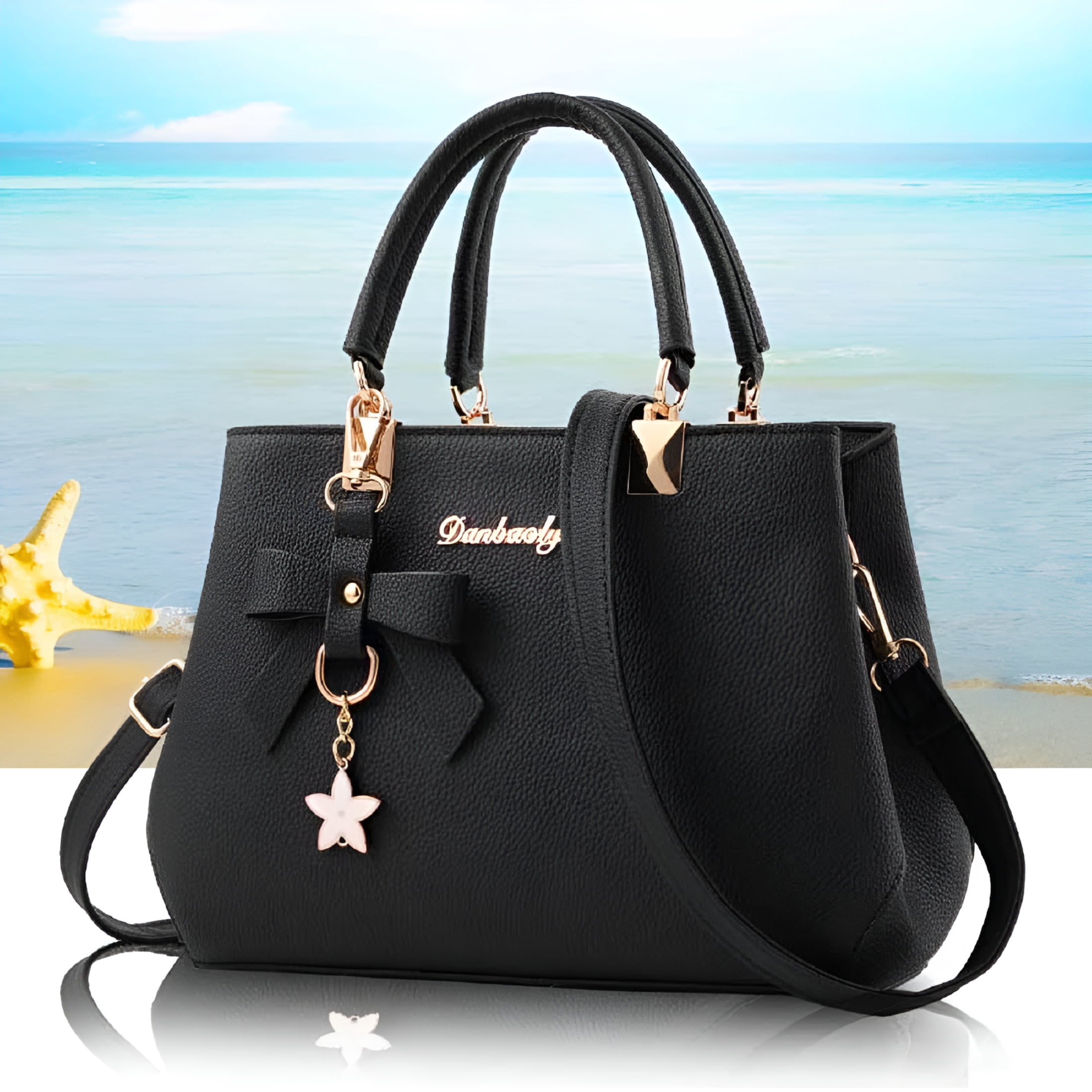 GASTROPOD Women'S Pu Leather Solid Print Bow Tote Crossbody Handbag ...