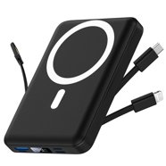 Podoru Wireless Portable Charger, 10000mAh Magnetic Power Bank Built-in ...