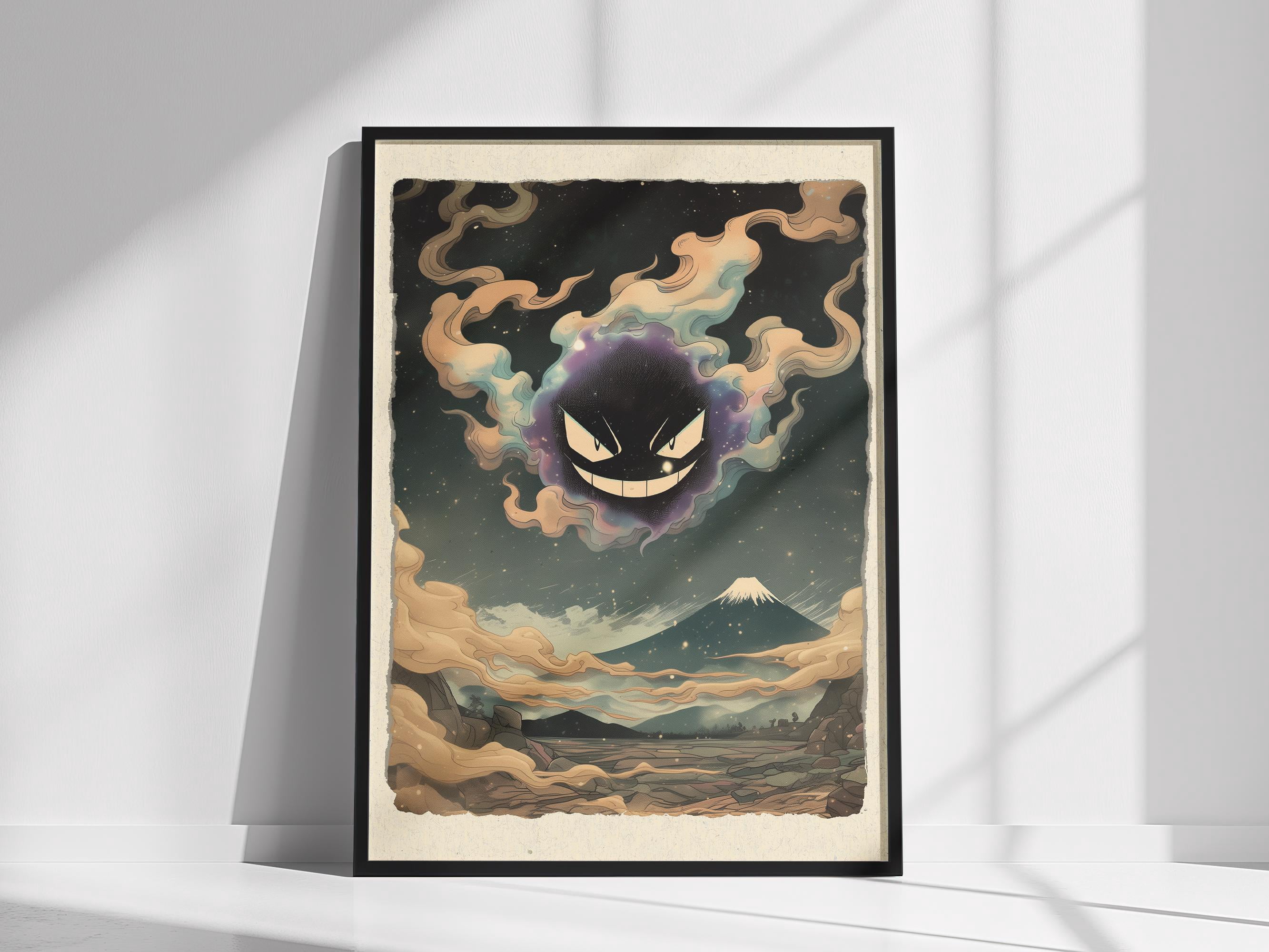 GATEGOO Poster Anime Floating Shadow Spirit Poster | Edo Style Dark Art ...