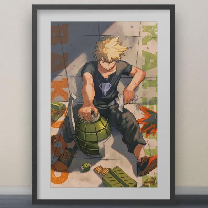 GATEGOO Poster Bakugo Katsuki Anime Poster | My Hero Academia Wall Art ...