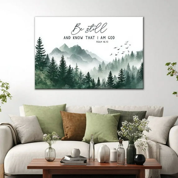 GATEGOO Poster Be Still And Know That I Am God Psalm 46:10 Mountain ...