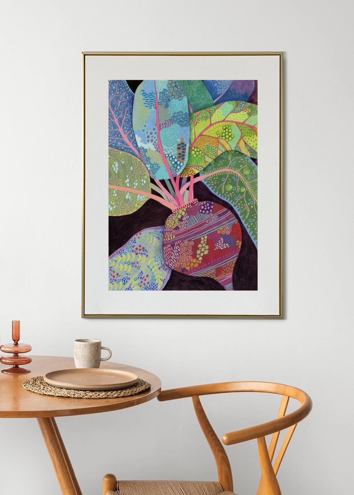 GATEGOO Poster Beet Botanical Poster Print | Folk Style Kitchen Wall ...