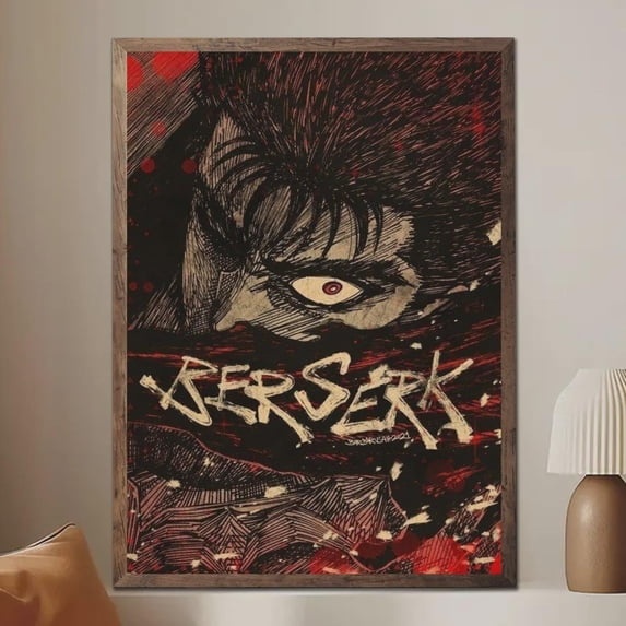 GATEGOO Poster Berserk Anime Poster, Guts Black Swordsman Wall Art ...