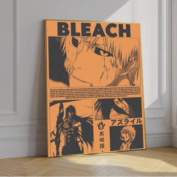 GATEGOO Poster Bleach Anime Poster | Ichigo Kurosaki Manga Art Print ...