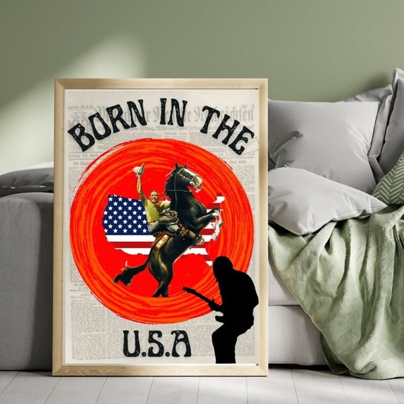 GATEGOO Poster Bruce Springsteen Poster Gift For Him Born In The Usa ...