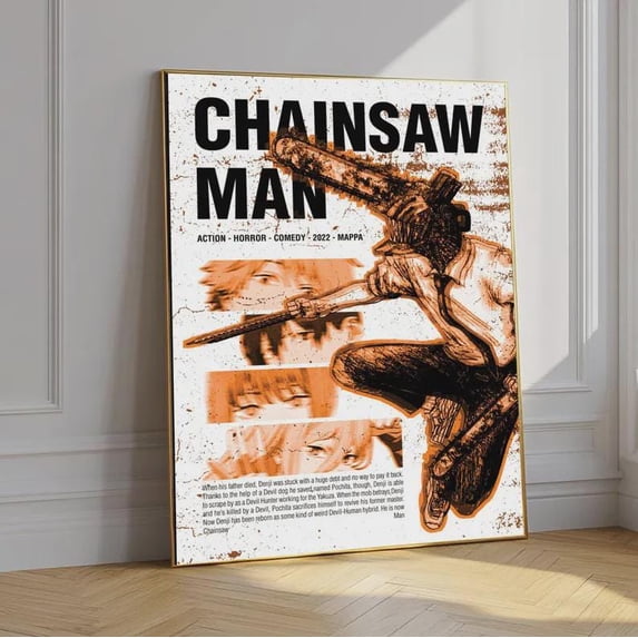 GATEGOO Poster Chainsaw Man Anime Poster – Manga Art Print, Otaku Decor ...