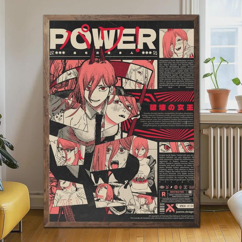 GATEGOO Poster Chainsaw Man Anime Poster | Power, Makima, Aki ...