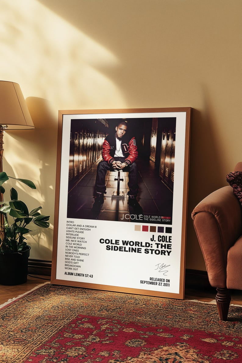 GATEGOO Poster Cole World Album Cover Print | Trendy Hip Hop Wall Art ...