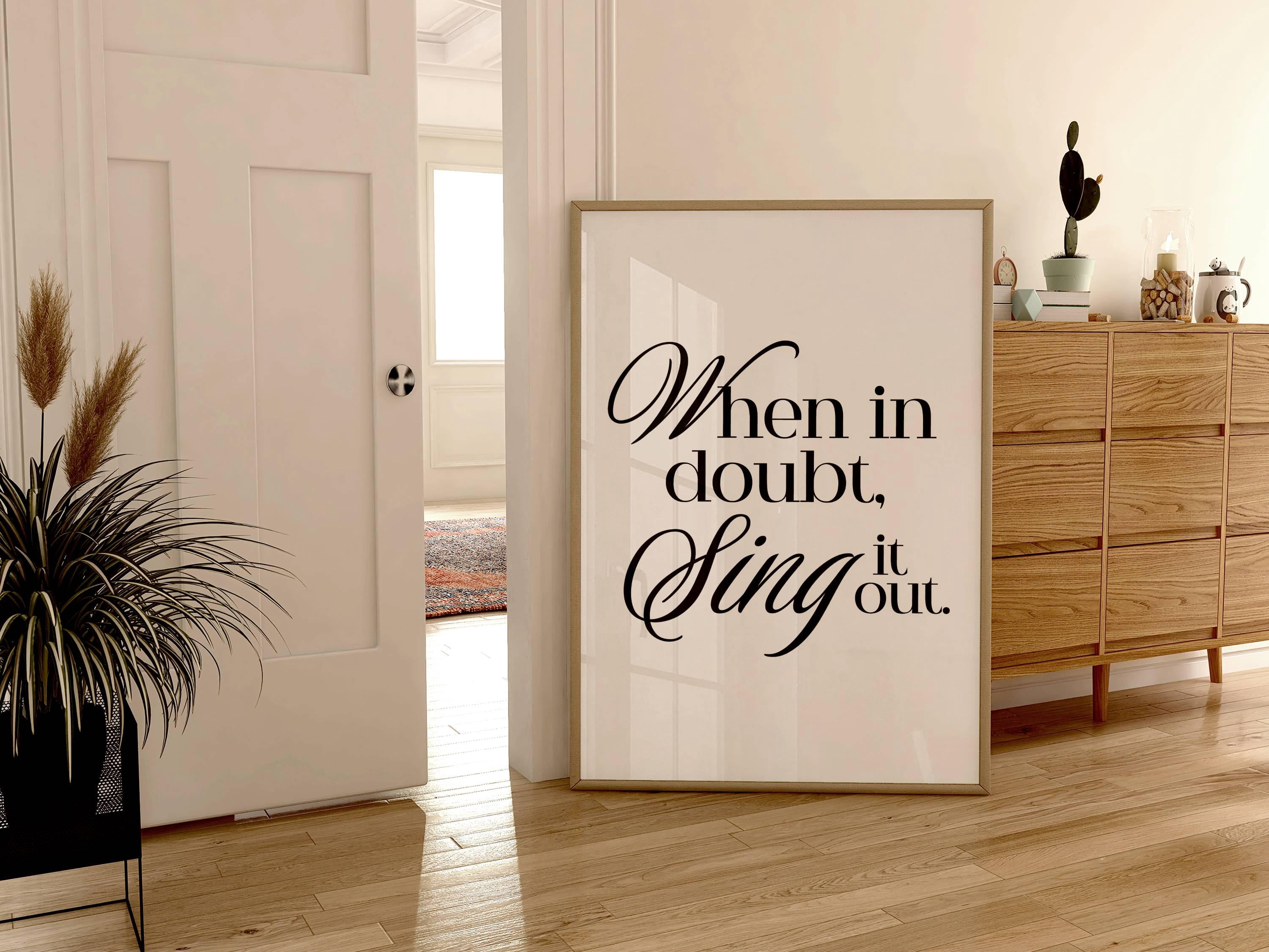 GATEGOO Poster When In Doubt Sing It Out Wall Art Poster, Choir Music ...