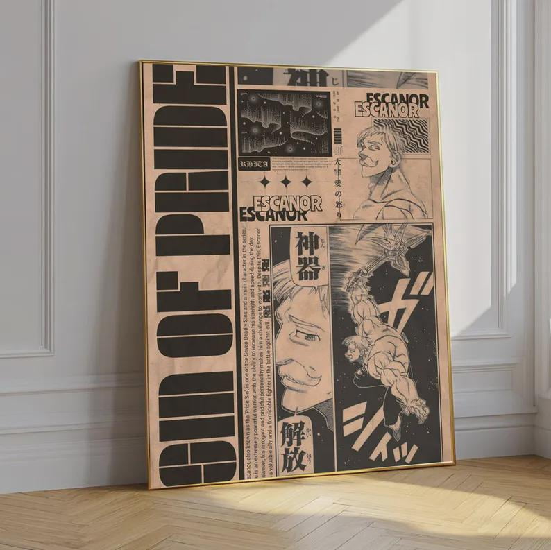 GATEGOO Poster Escanor Poster | The Seven Deadly Sins Anime Wall Art ...