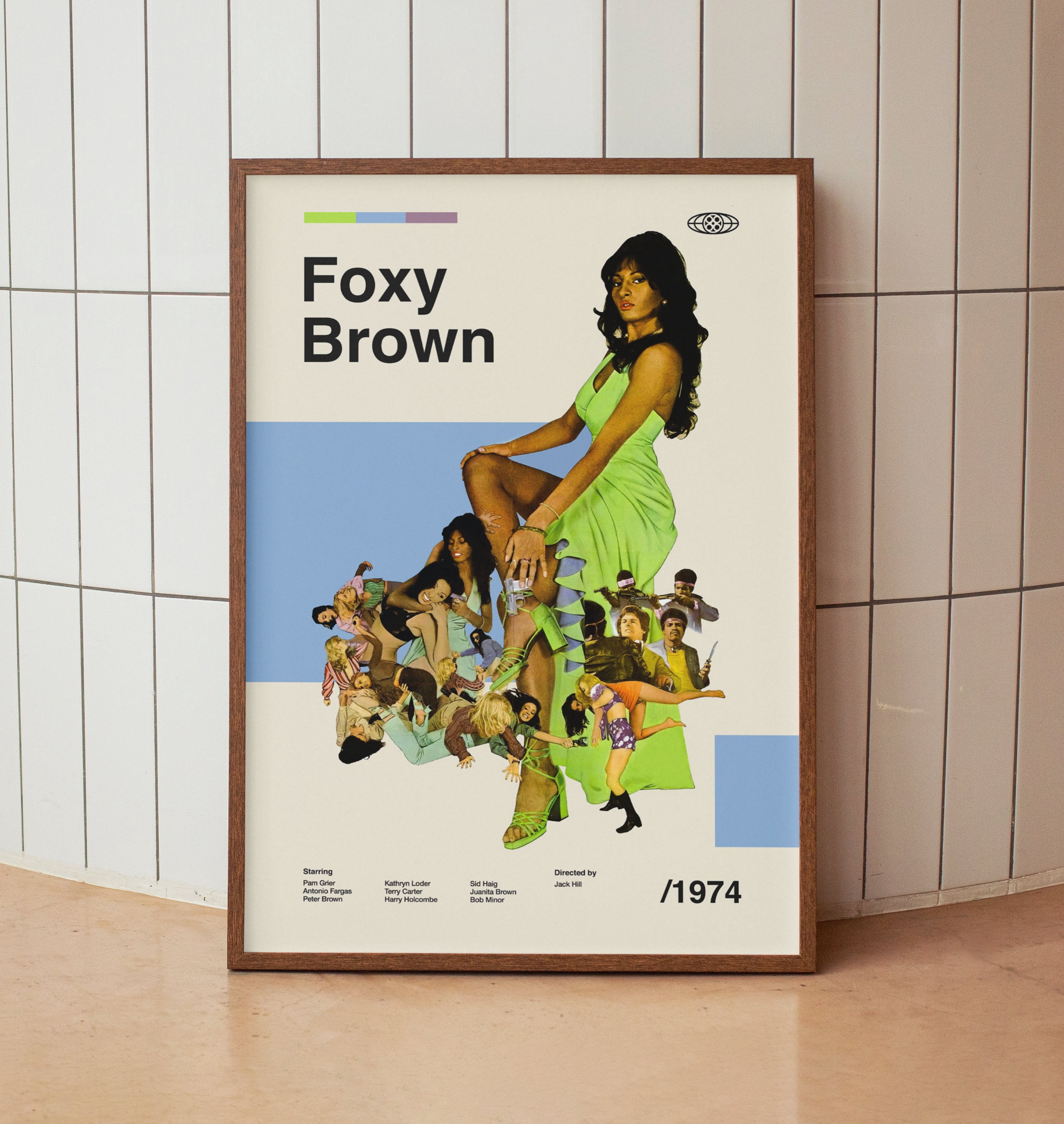 GATEGOO Poster Foxy Brown Vintage Movie Poster - Pam Grier - Minimalist ...