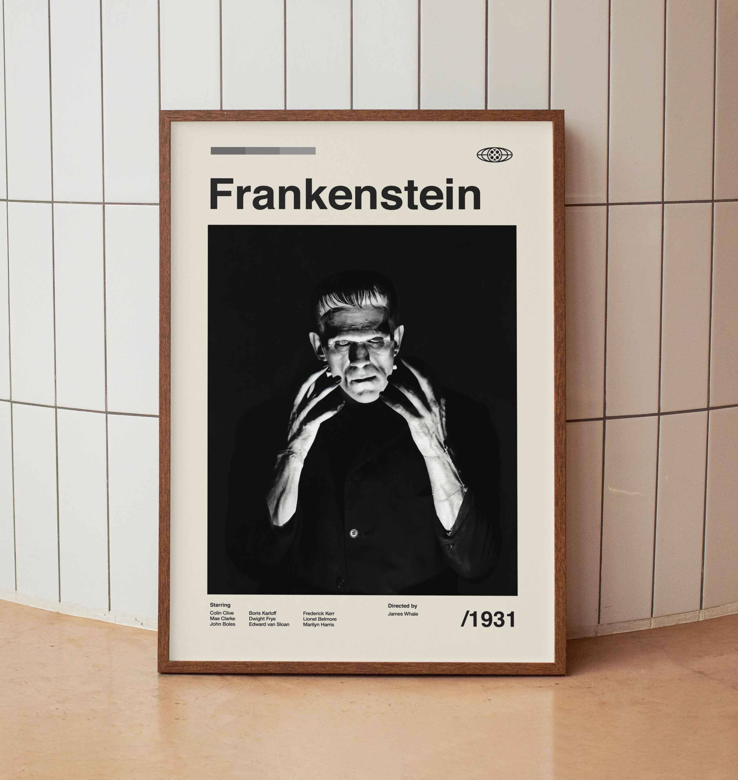 GATEGOO Poster Frankenstein Wall Art Print - Boris Karloff Classic ...
