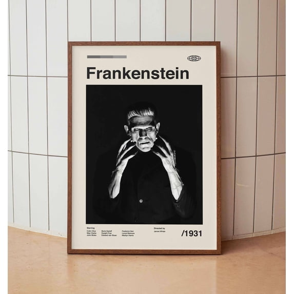 GATEGOO Poster Frankenstein Wall Art Print - Boris Karloff Classic ...