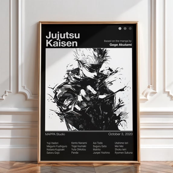 GATEGOO Poster Gojo Satoru Manga Poster, Jujutsu Kaisen Anime Wall Art ...
