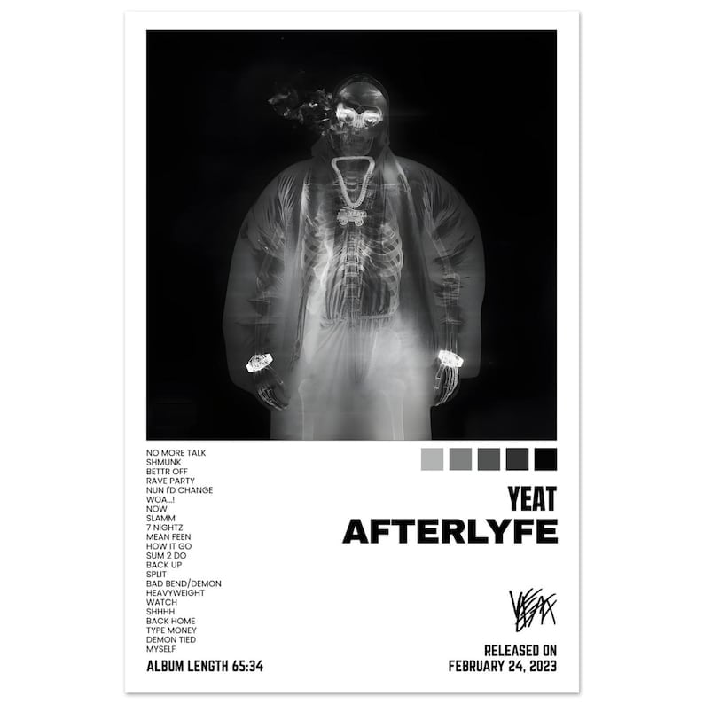 GATEGOO Poster Hip Hop Afterlyfe Album Cover Print | Trap Music Wall ...