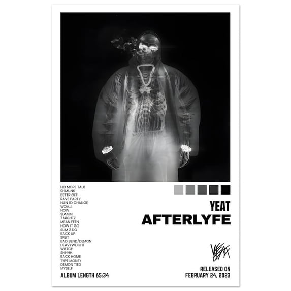 GATEGOO Poster Hip Hop Afterlyfe Album Cover Print | Trap Music Wall ...