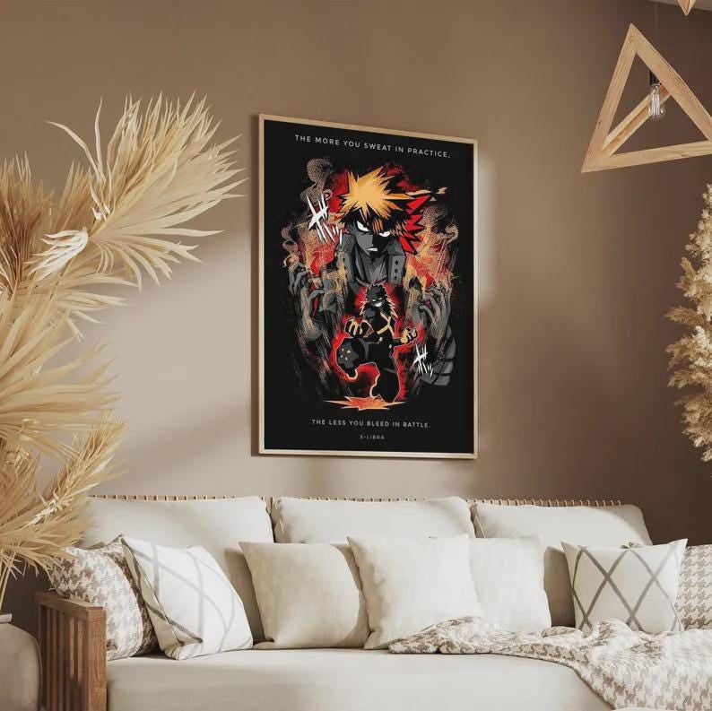 GATEGOO Poster Katsuki Bakugou Art Print | My Hero Academia Anime ...
