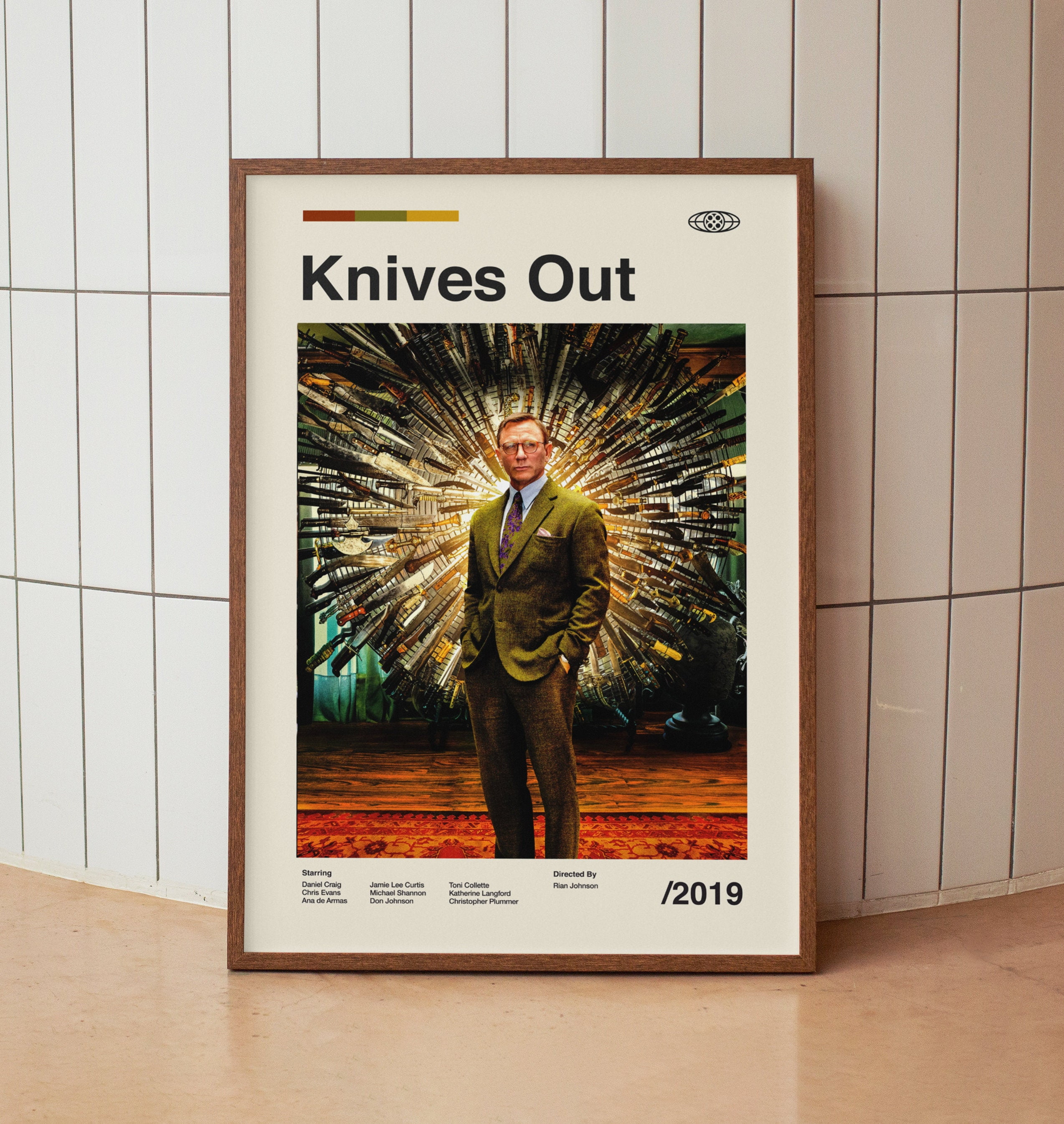 GATEGOO Poster Knives Out Wall Art Print - Daniel Craig Film Poster ...