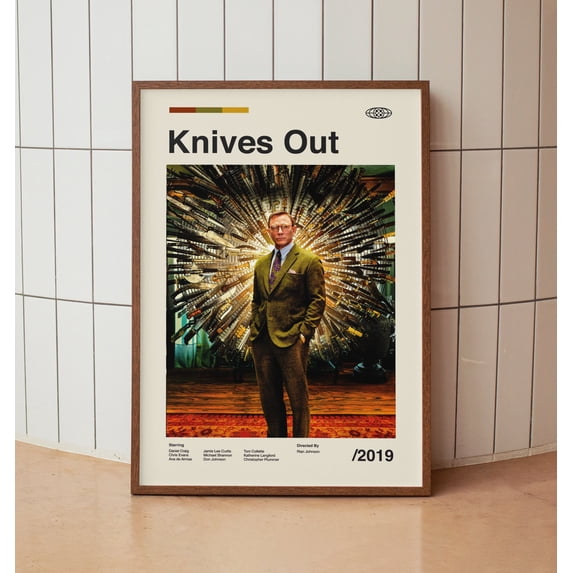 GATEGOO Poster Knives Out Wall Art Print - Daniel Craig Film Poster ...