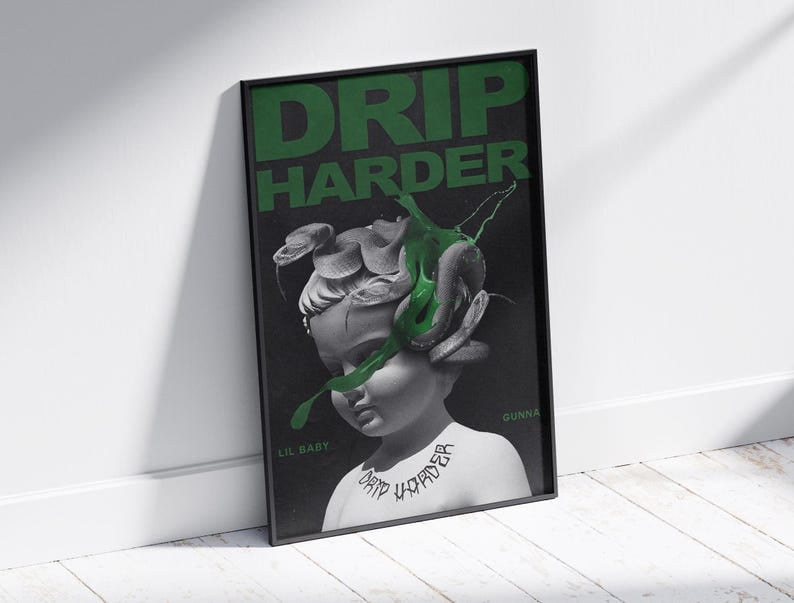GATEGOO Poster Lil Baby & Gunna - Drip Harder Album Cover Art Print ...