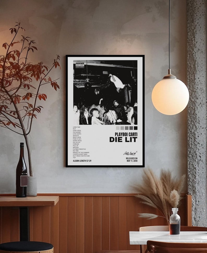 GATEGOO Poster Lit Red Album Cover Print | Rap Icon Signed Wall Art ...