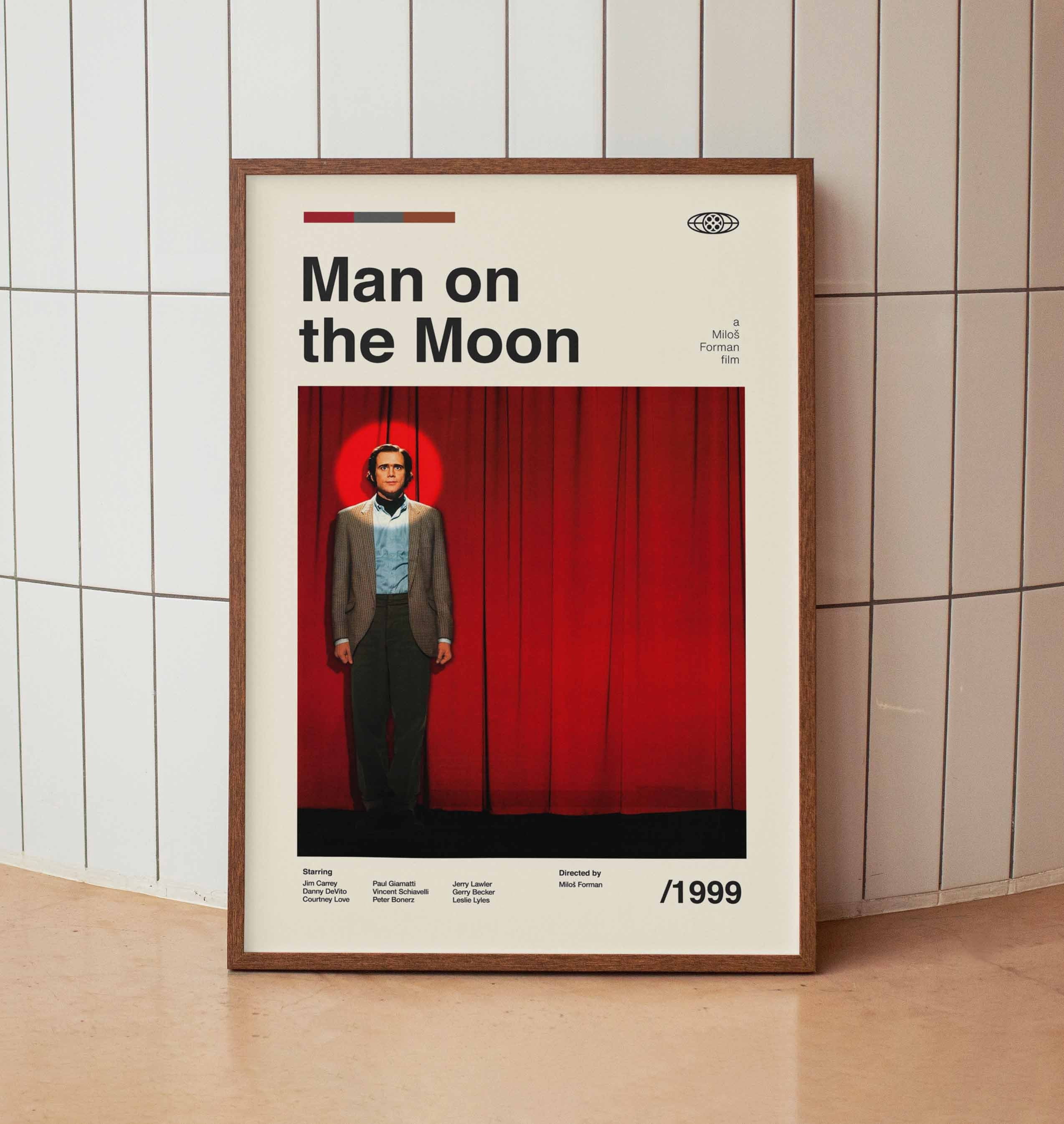 GATEGOO Poster Man On The Moon Wall Art Print - Jim Carrey Milos Forman ...