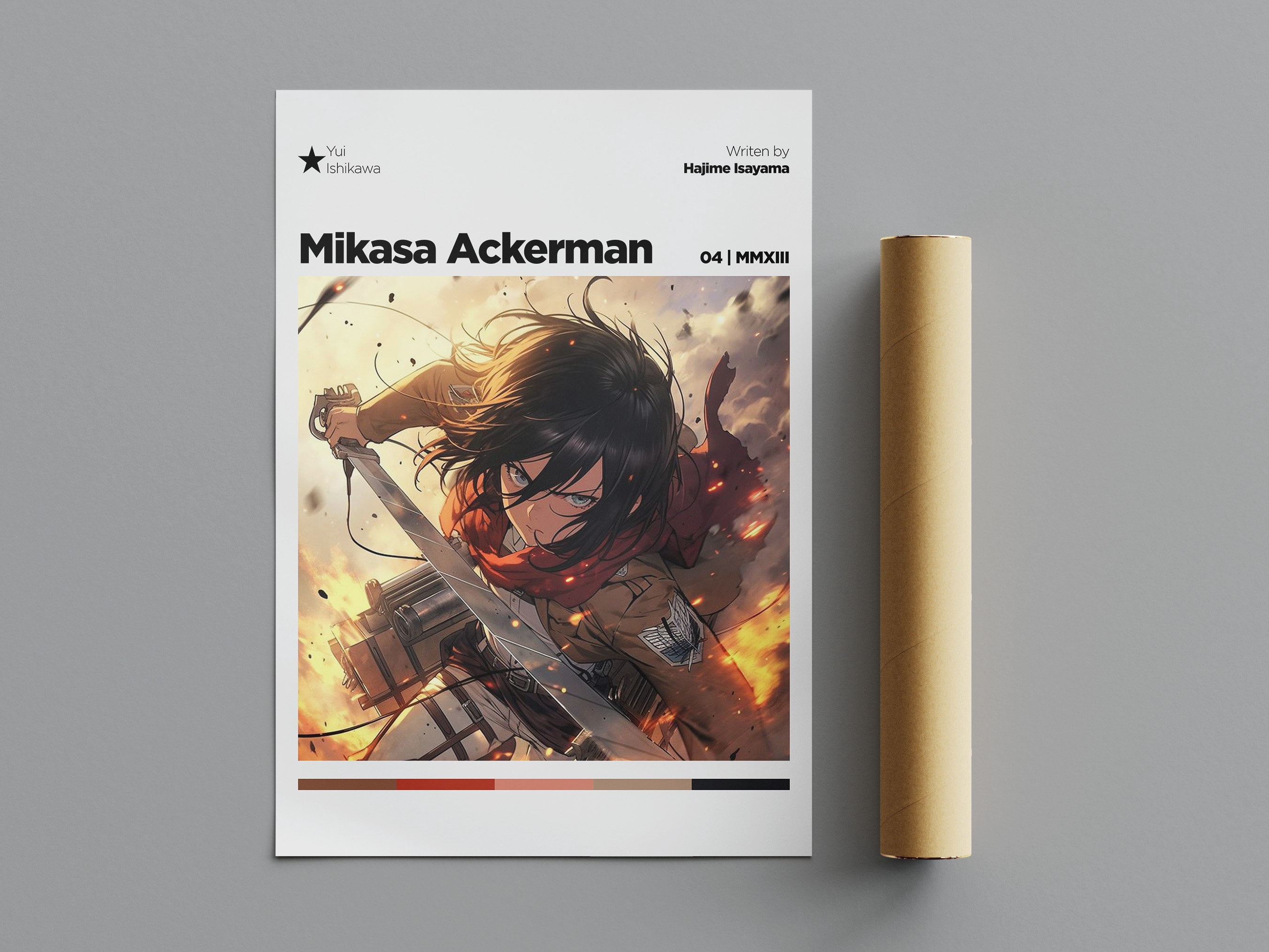 GATEGOO Poster Mikasa Ackerman Poster, Poster, Anime Poster, Wall Art ...