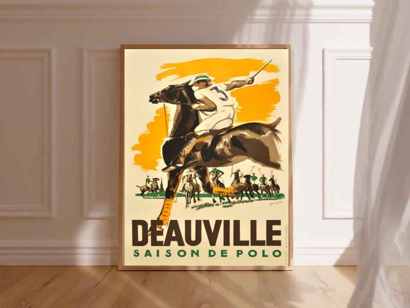 GATEGOO Poster Original Vintage 1938 Deauville Polo Season Poster Retro ...