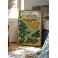 GATEGOO Poster Patagonia Trails Map Poster, Vintage Hiking Wall Art ...