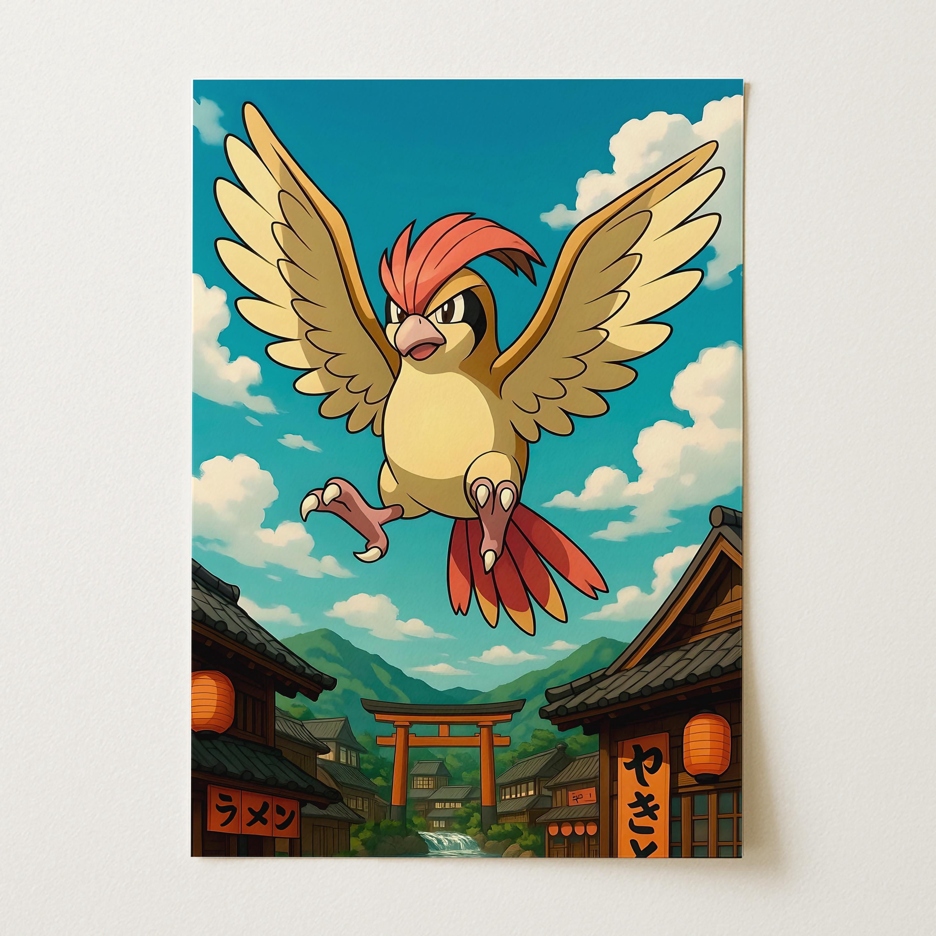 GATEGOO Poster Pidgeotto Pokémon Poster | Japanese Anime Wall Art ...
