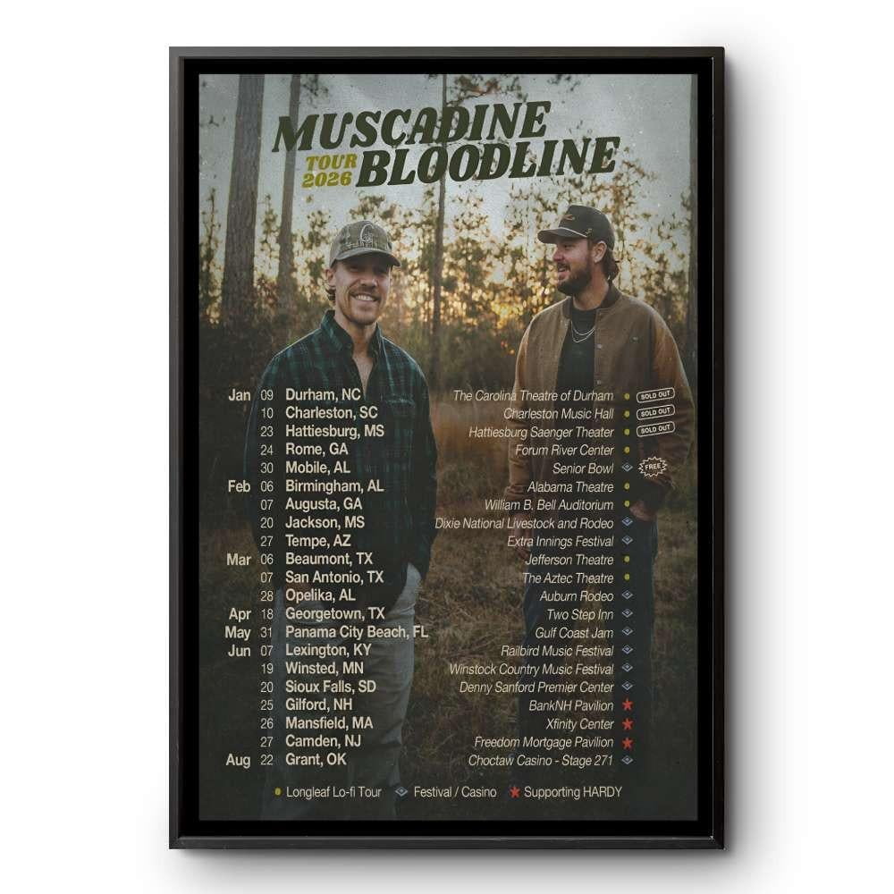 GATEGOO Poster Poster Muscadine Bloodline Tour 2026 16X24, UNFRAMED ...