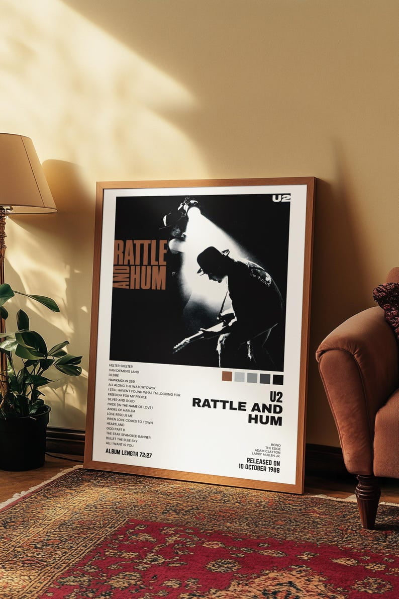 GATEGOO Poster Rattle And Hum | Album Cover Print | Vintage Rock Decor ...