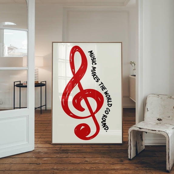 GATEGOO Poster Retro Music Quote Poster, Treble Clef Music Room Decor ...