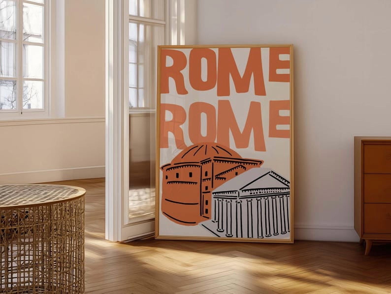 GATEGOO Poster Rome Wall Art • Rome Italy Travel Print • Entryway Wall ...