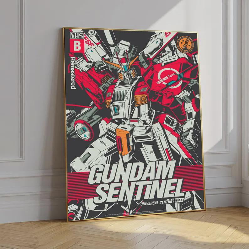 GATEGOO Poster Rx-78 Poster | Vintage Mecha Anime Wall Art 8X12 ...
