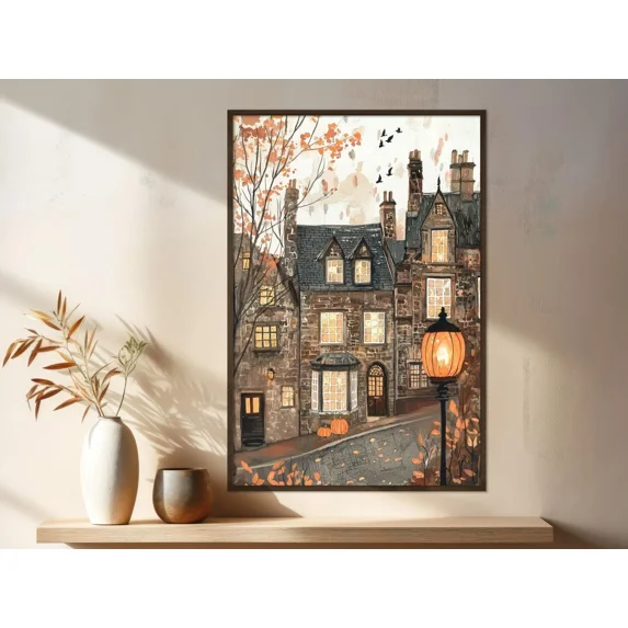 GATEGOO Poster Scotland Poster, Edinburgh Autumn Art Print, Cozy Fall ...