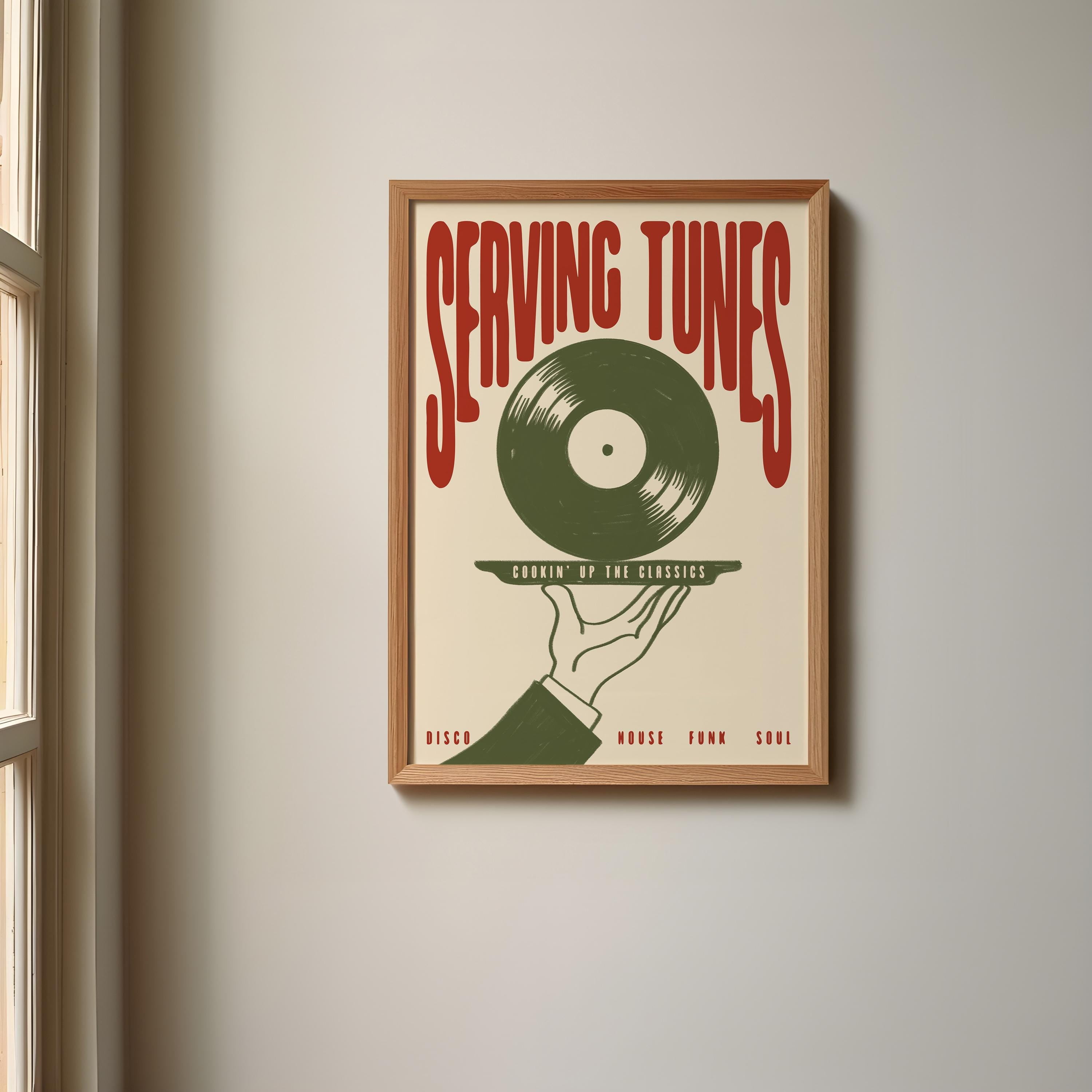 GATEGOO Poster Serving Tunes Print | Music Poster | Home Decor | Vinyl ...