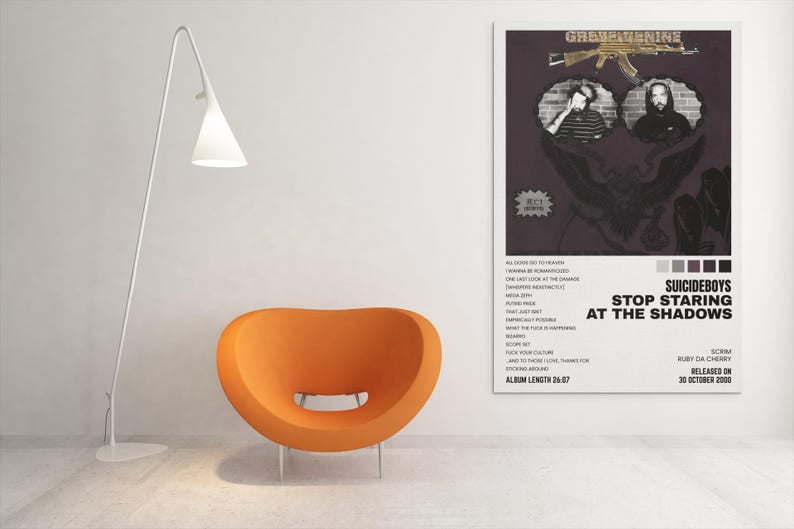 GATEGOO Poster Stop Staring At The Shadows Album Cover Print | Hip Hop ...