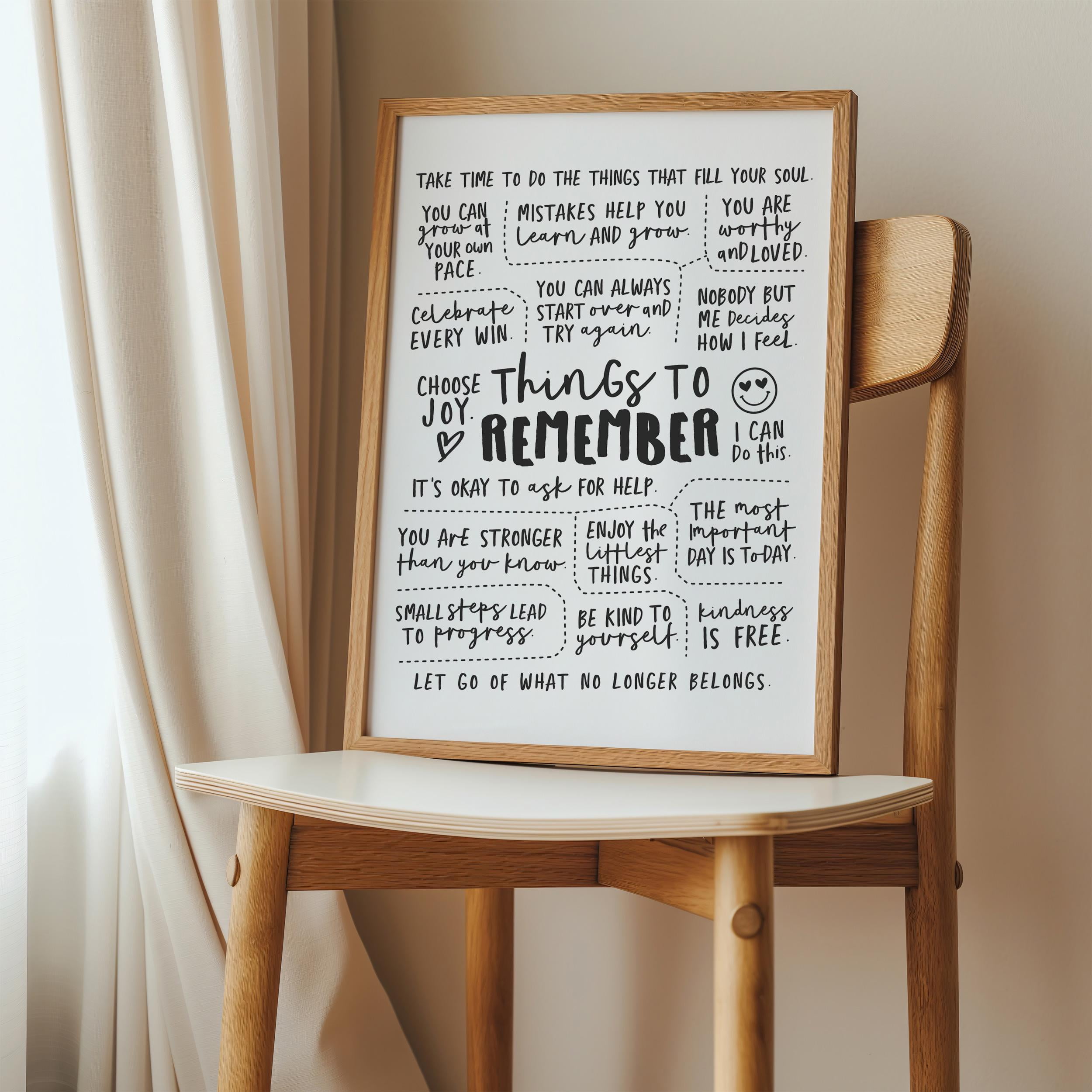 GATEGOO Poster Things To Remember, Positive Affirmations Wall Art ...