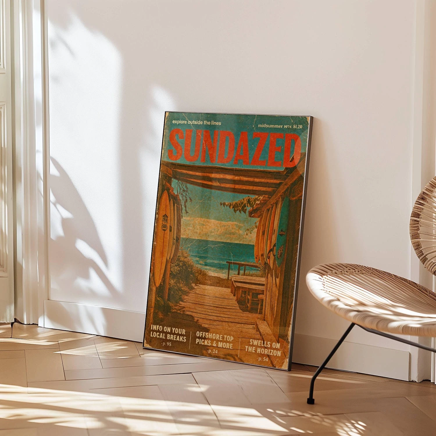 GATEGOO Poster Vintage Surf Poster | Retro Beach Wall Art | 70S ...