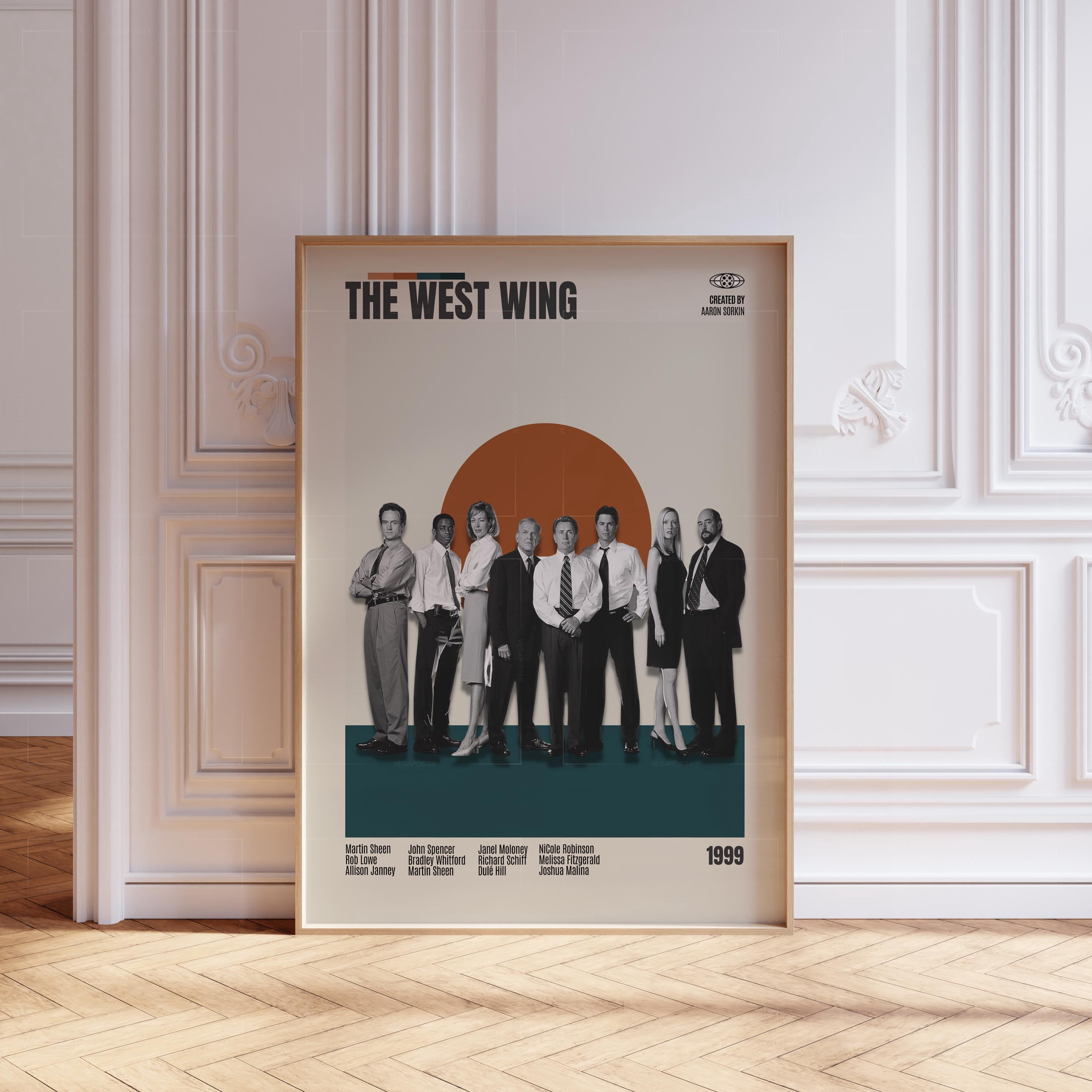 GATEGOO Poster The West Wing, Aaron Sorkin, Retro Tv Poster, Tv Show ...