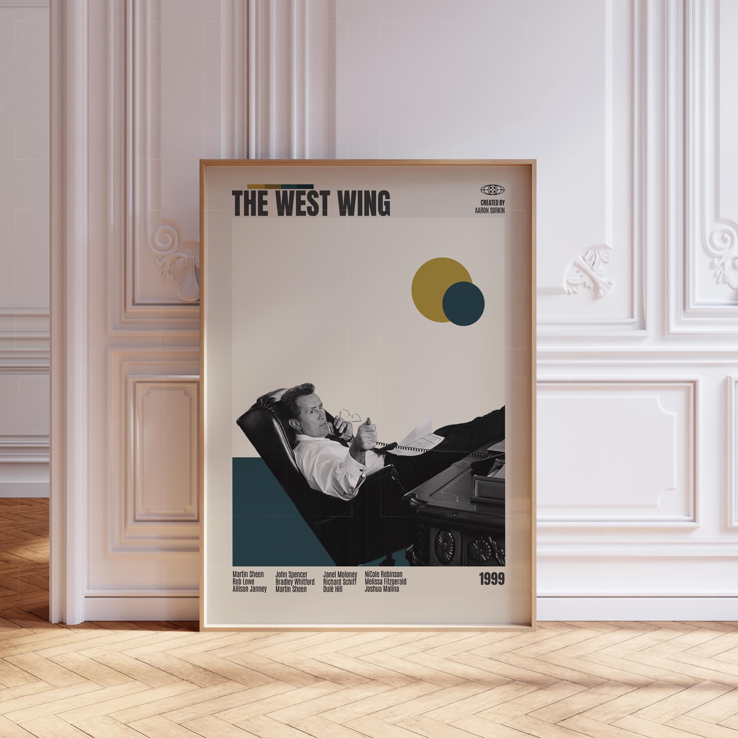 GATEGOO Poster The West Wing, Aaron Sorkin, Retro Tv Poster, Tv Show ...