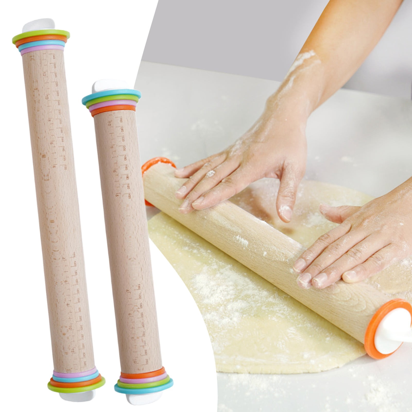 GATIK Rolling Pin Household Adjustable Rolling Pin With Scale Rolling ...