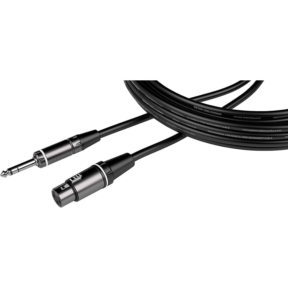 GATOR CABLEWORKS Composer Series 10ft. XLR F to TRS Cable 20 ft. Black ...
