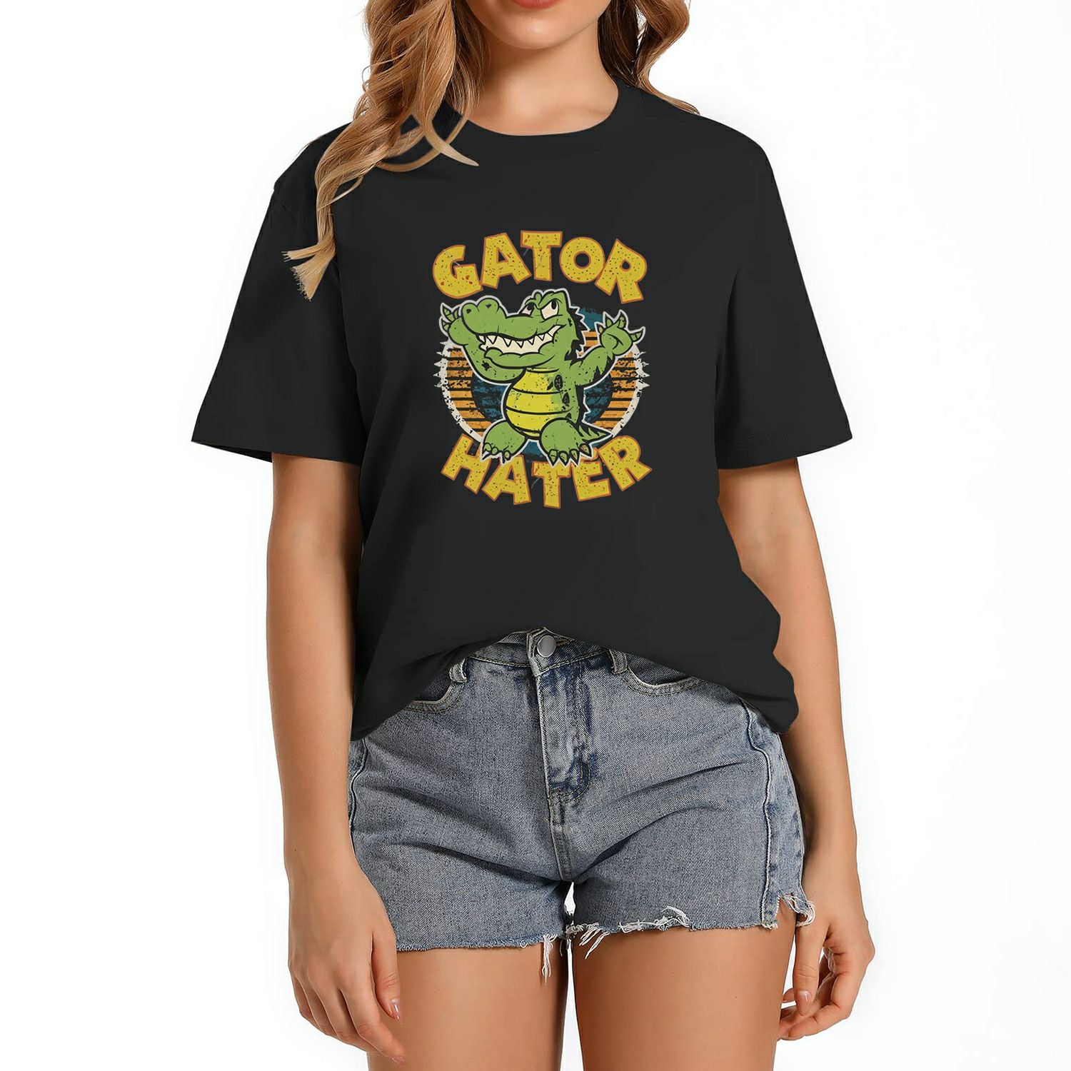 GATOR HATER Vintage Womens T Shirt Black - Walmart.com
