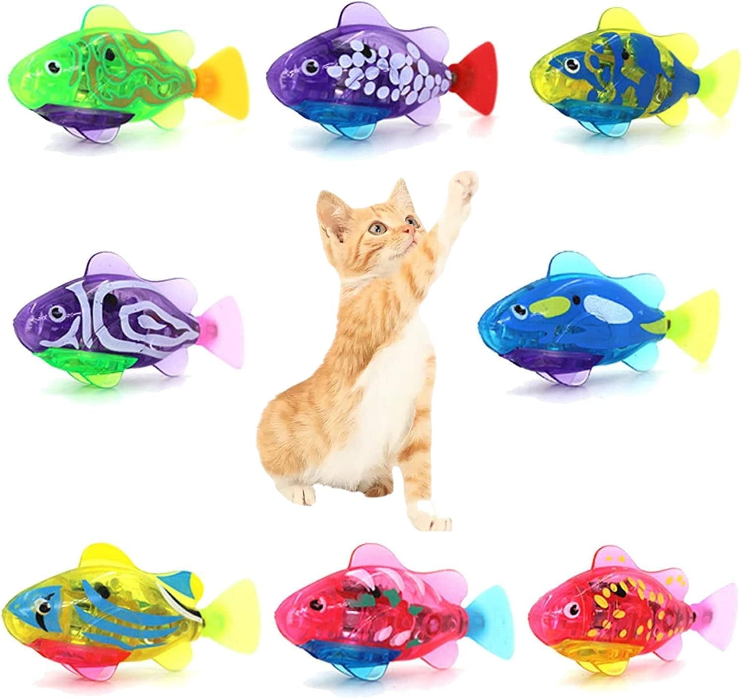 GATROPOD 8 PC(Color random）Interactive wimming Electric Fish Toy for ...
