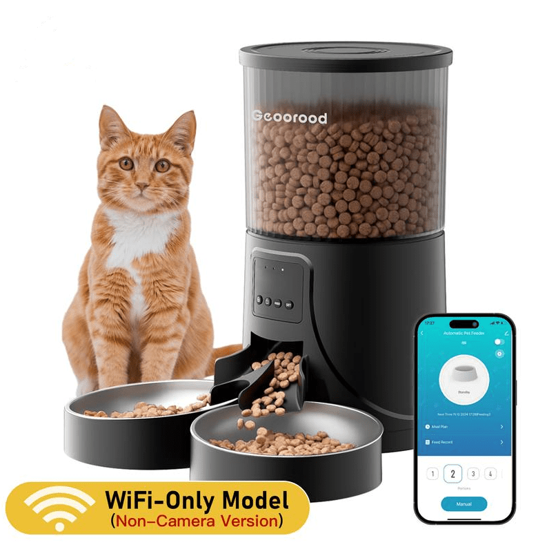 GATROPOD Automatic Cat Feeder with Camera 4L Dual-Bowl tainless teel ...