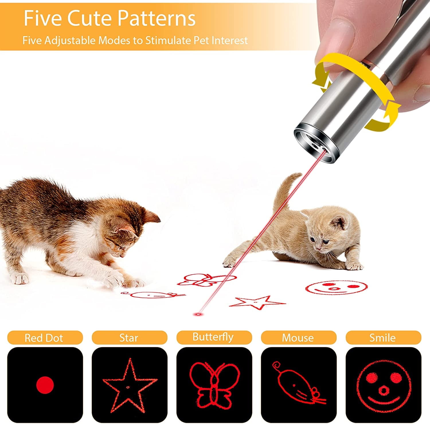 GATROPOD Cat Laser Pointer Toy Rechargeable,Interactive Toy for Cat ...