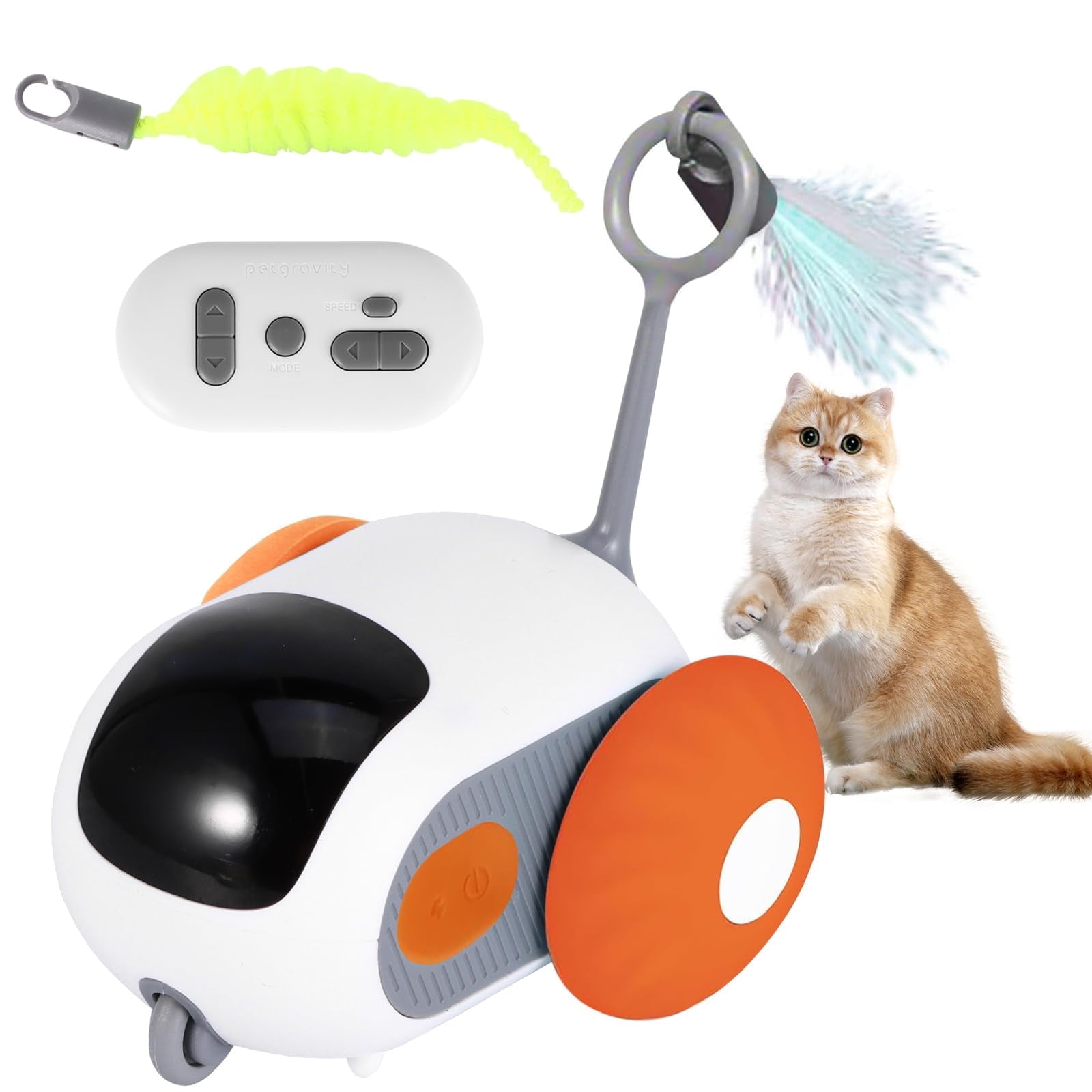 GATROPOD Interactive Cat Toy,Remote Control Electric Cats Toys With 2-Mode & Motion ensor ...
